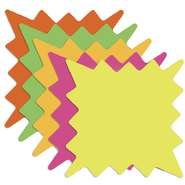 Ready Flow Assorted Fluorescent Small Starburst Sign Cards - 5 1/4"L x ...