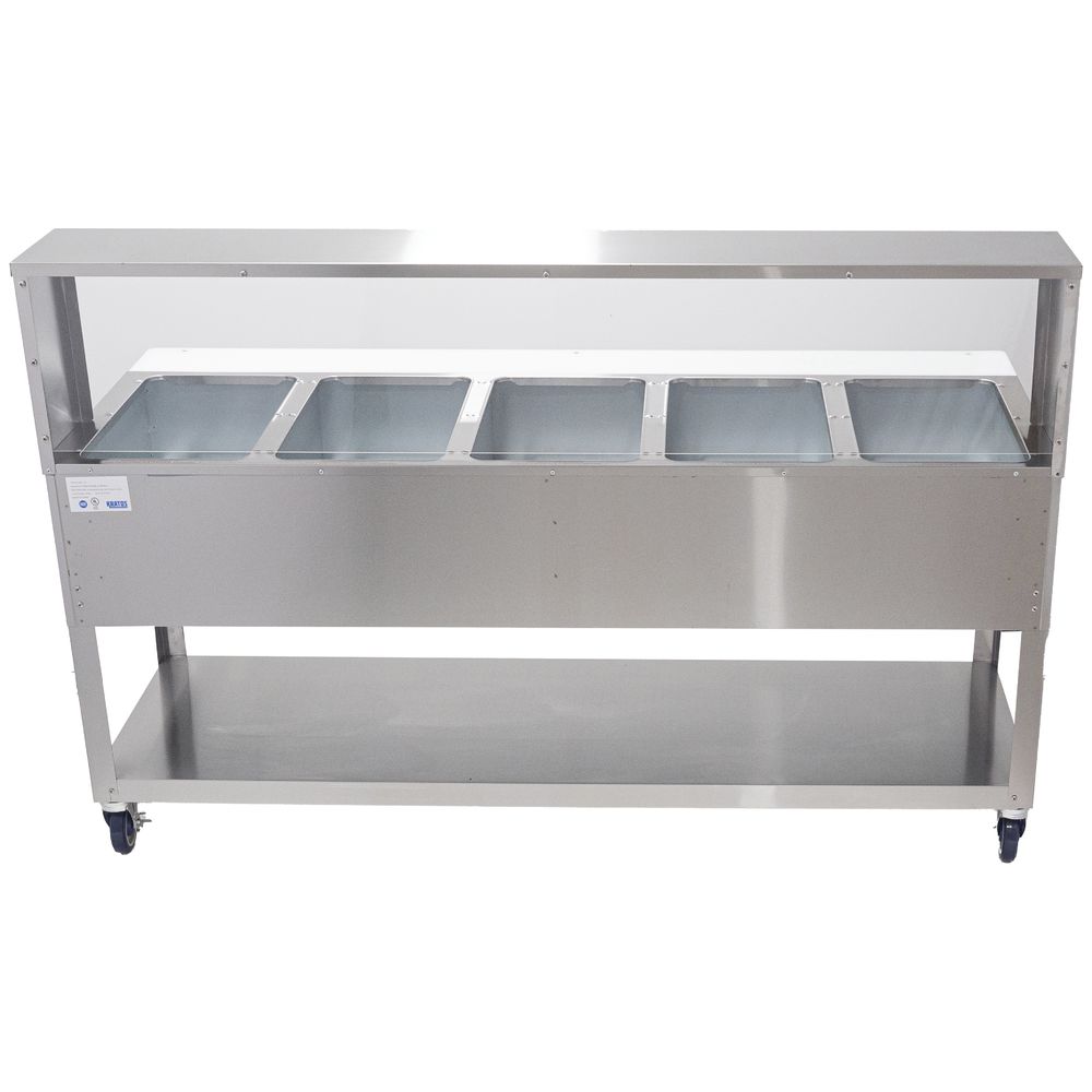 Kratos Mobile Five Pan Open Well Electric Steam Table with Undershelf ...