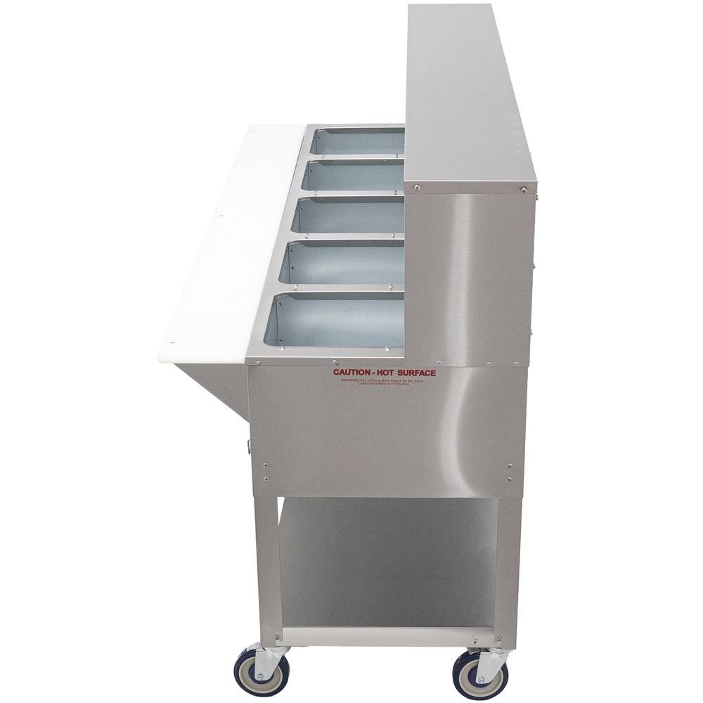 Kratos Mobile Five Pan Open Well Electric Steam Table with Undershelf ...