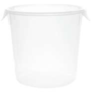 Rubbermaid 4 qt Round Clear Plastic Container - 8 1/2"Dia x 7 3/4"H