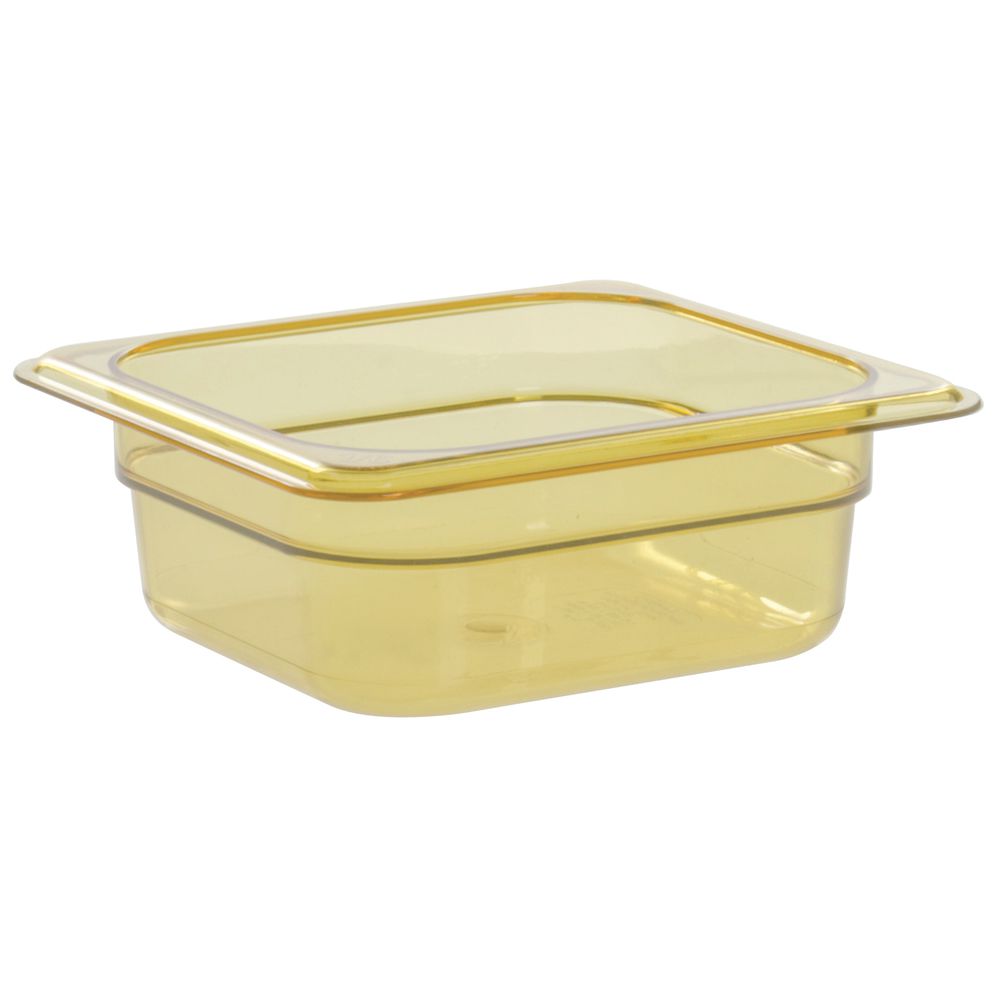 Cambro H-Pan™ 1/6 Size Amber Plastic High Heat Food Pan - 2 1/2"D