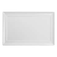 FOH Rectangular White Porcelain Plate - 14"L x 9"W x 1/2"H