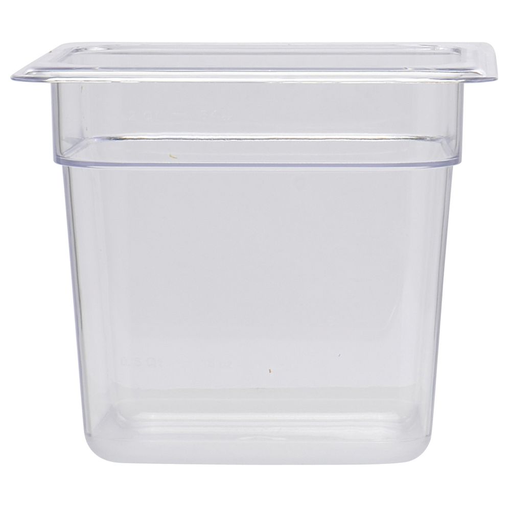 HUBERT® Sixth-Size Clear Polycarbonate Cold Food Pan - 6 15/16"L x 6 3/ ...