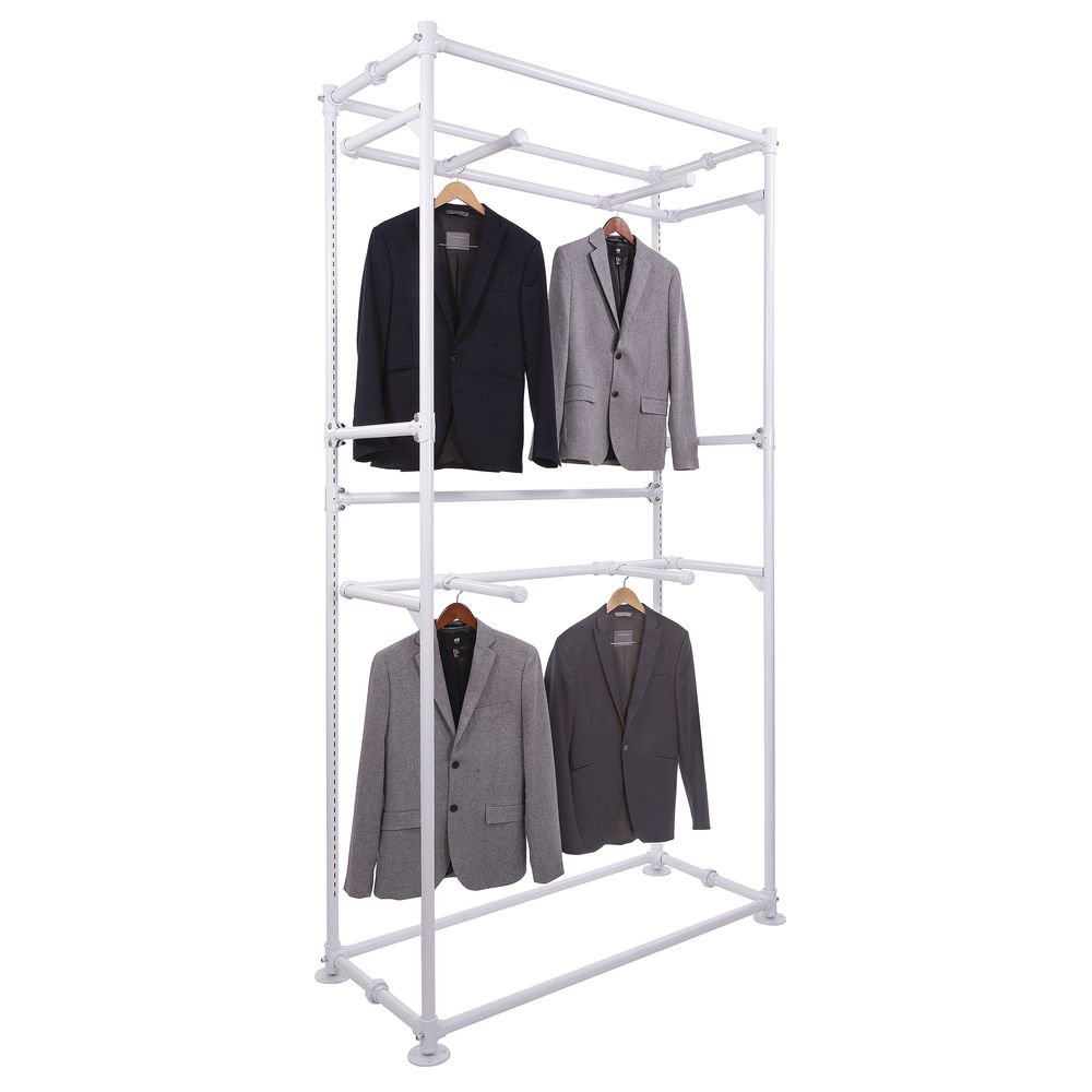 PipeLine Collection Freestanding Wall Merchandiser, White Gloss