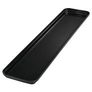 Expressly Hubert® Shiny Black Deli & Meat Case Tray - 26 3/4"L x 6"W x 1"H