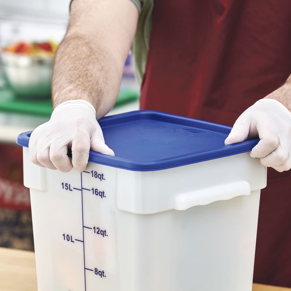 Kratos 29A-068 12 and 18 Qt Square Blue Food Storage Container Lid