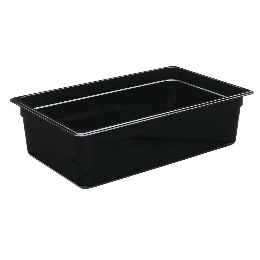HUBERT® Full-Size Polycarbonate Cold Food Pan, Black - 20 7/8"L x 12 4/ ...