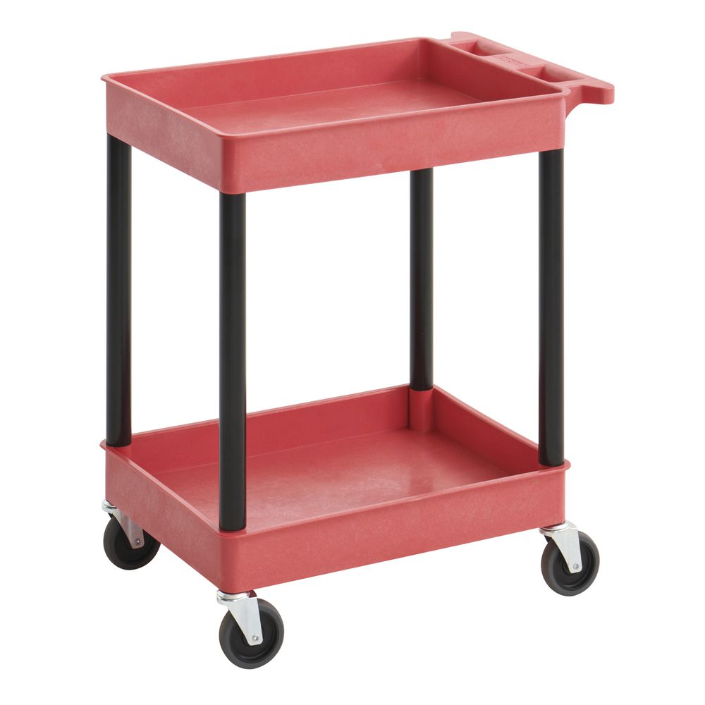 HUBERT® Utility Cart w/Lip, 2-Shelf - 18 29/50"L x 27 17/25"W x 31 21/50"H
