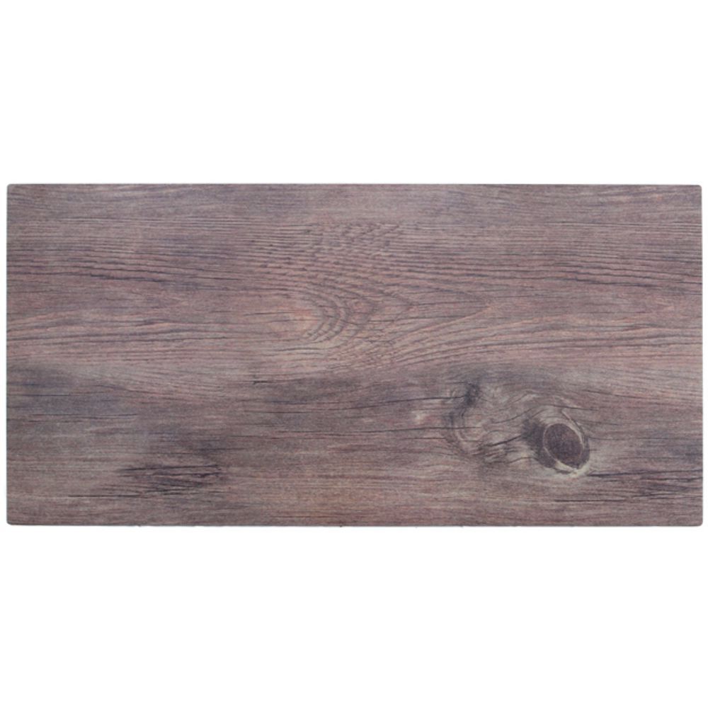 Elite Rectangular Walnut Faux Wood Melamine Platter - 24"L x 15"W x 1/2"H