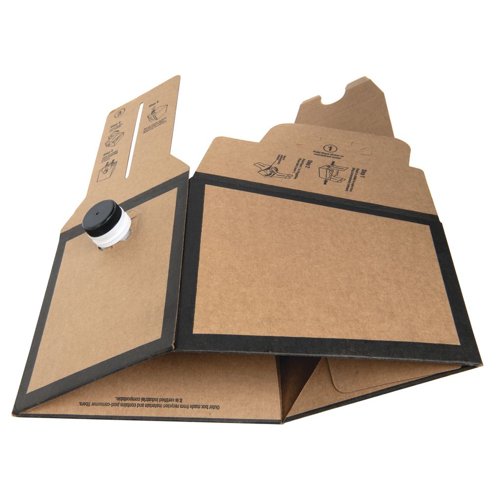 Sabert 7174 Beverage On The Move® 96 oz Border Print Kraft Insulated ...