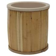 Natural Wooden Lined Bulk Food Barrel - 18"Dia x 18"H