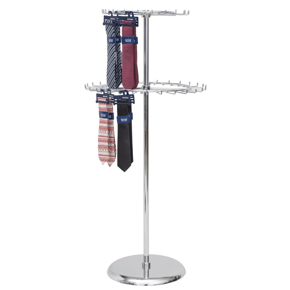 Chrome 2-Tier Revolving Belt Rack, 58"H