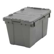 Orbis Grey Plastic FliPak® Stack-N-Nest Storage Tote With Lid - 15"L x ...