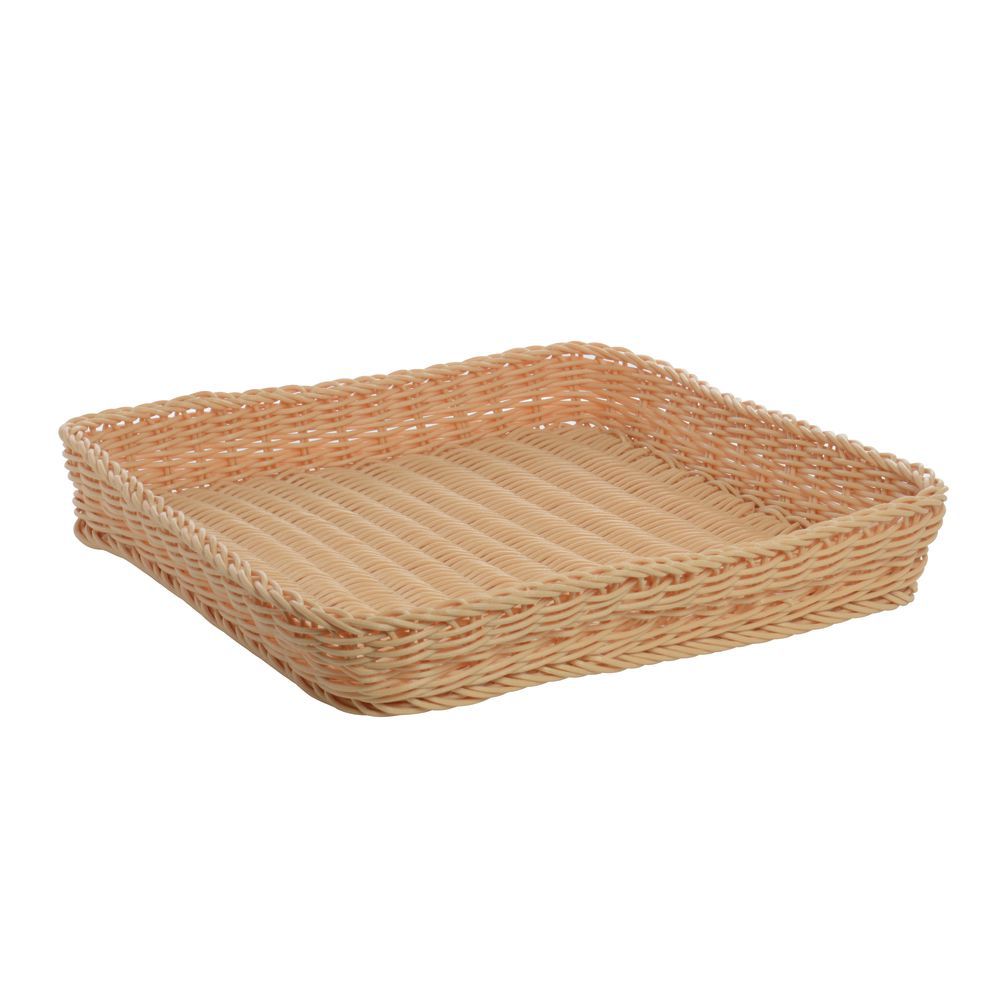 Expressly HUBERT® Oval Light Beige Polypropylene Washable Sloped Basket ...