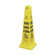 Rubbermaid Yellow Plastic Caution Multi-Lingual Caution Safety Cone - 36"H