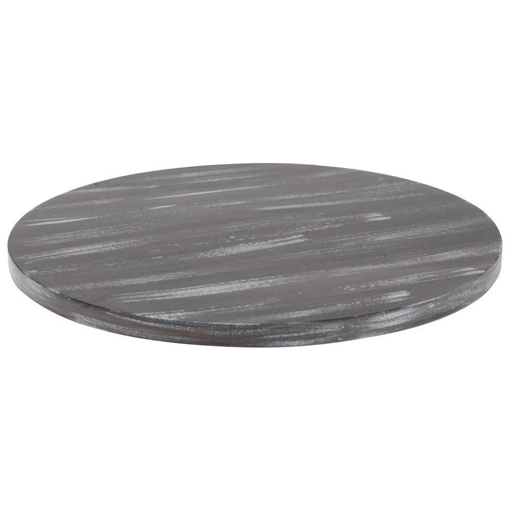 Expressly HUBERT® Round Black Mango Wood Riser - 12"Dia x 5"H