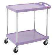 Metro MyCart™ Purple Plastic 2-Shelf Allergen Free Zone Utility Cart ...