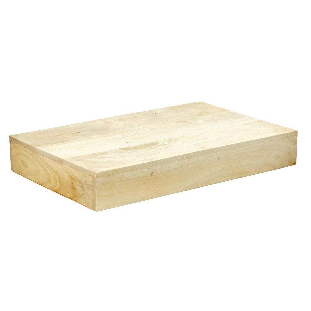 Expressly Hubert® Rectangular Mango Wood Riser - 20"L x 12"W x 3"H
