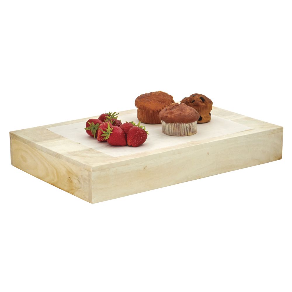 Expressly Hubert® Rectangular Mango Wood Riser - 20"L x 12"W x 3"H