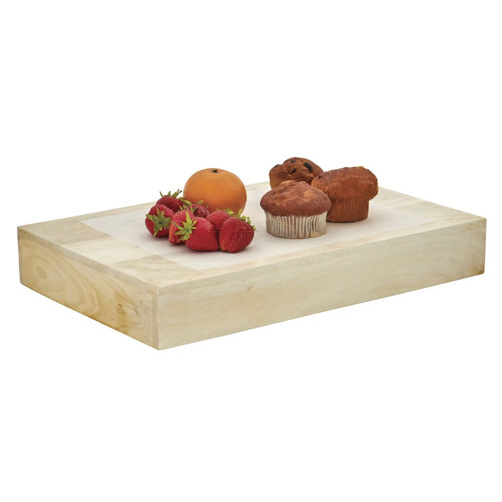Expressly Hubert® Rectangular Mango Wood Riser - 20"L x 12"W x 3"H