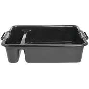Vollrath Traex® Black Plastic 2 Compartment Bus Box - 23"L x 17 1/2"W x 6"H