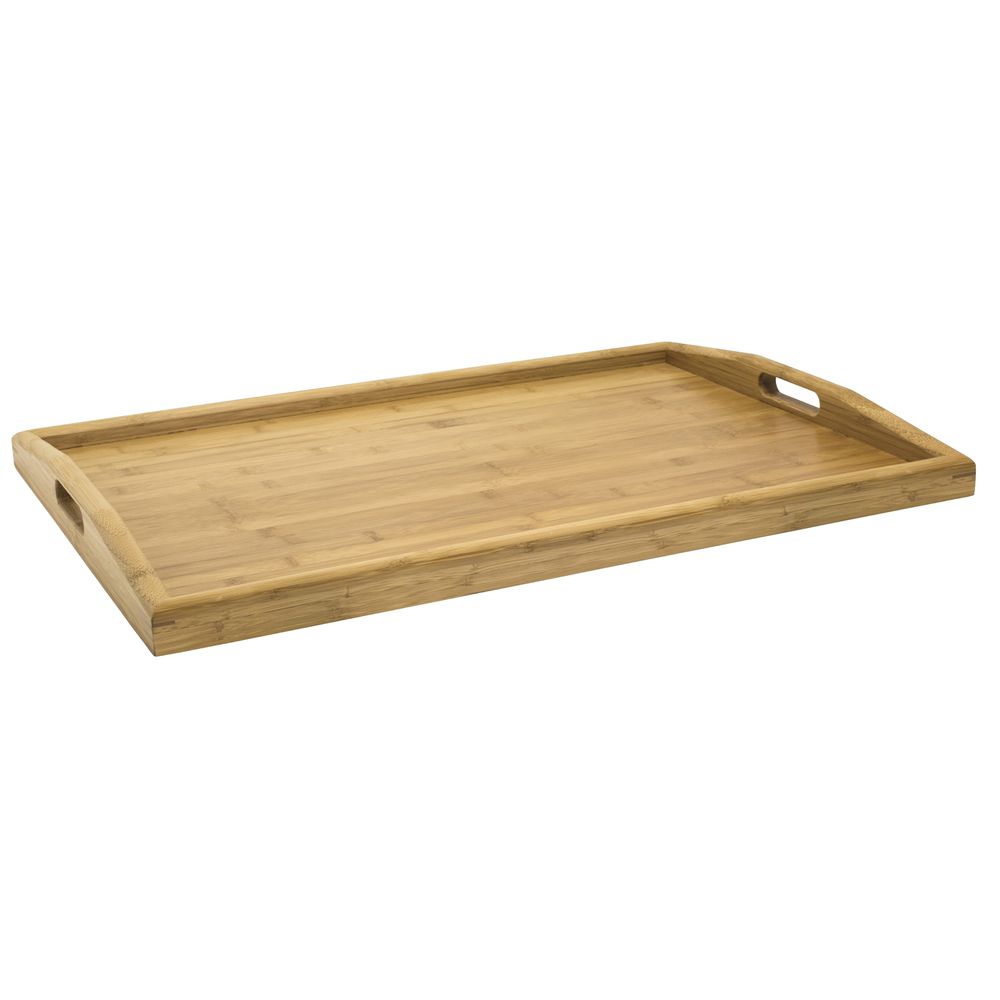 FOH® Rustic Wood™ Rectangular Tray with Metal Handles - 13"L x 9"W
