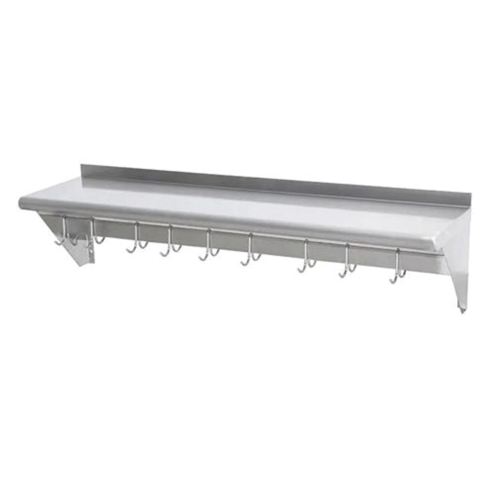 CenPro 29N-074 Stainless Steel Wall-Mounted Single-Line Pot Rack With ...
