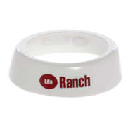 Tablecraft White Plastic with Maroon Imprint Salad Dressing Collar ...