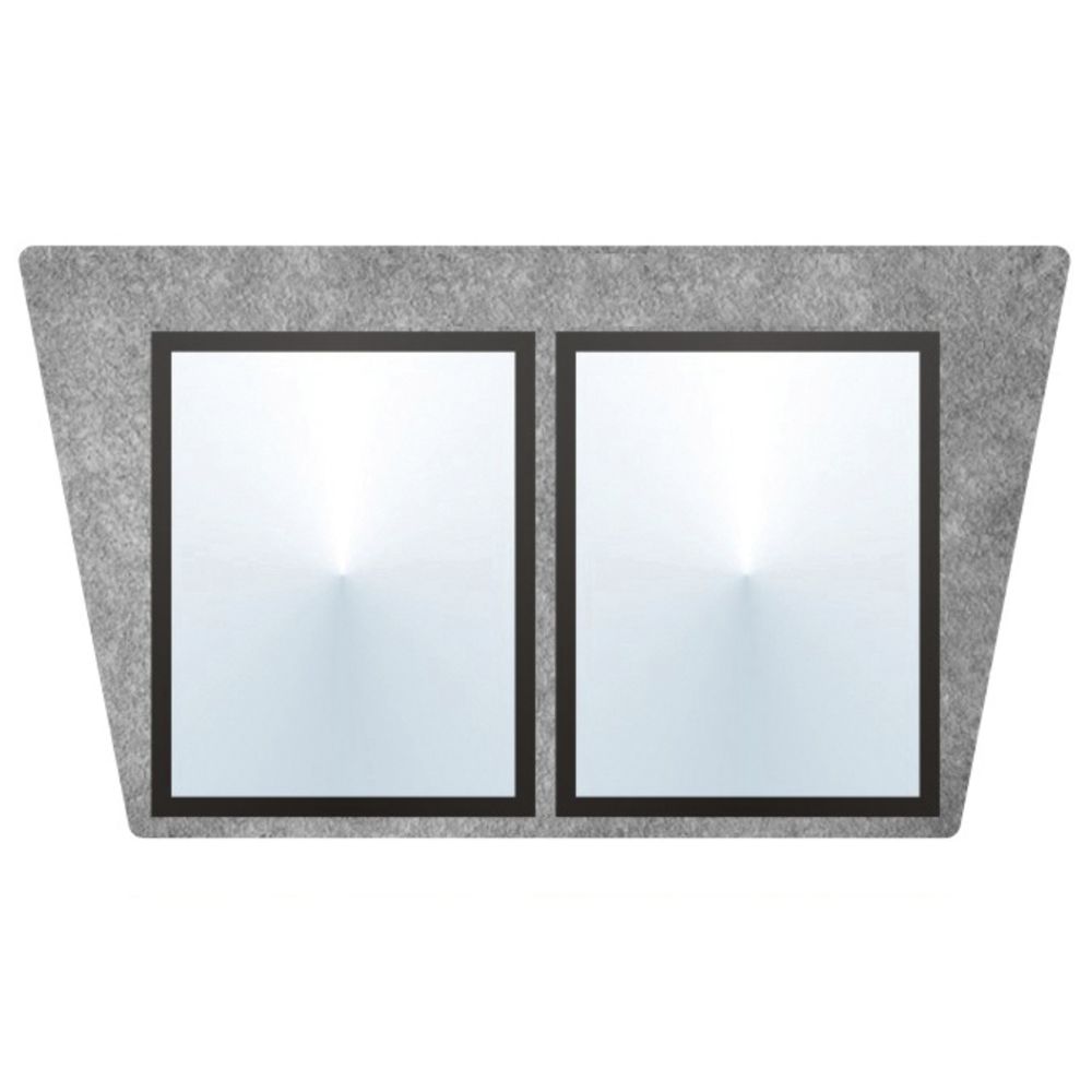 Expressly HUBERT® Grey Stone 2 Pocket Flat Top Menu Boards - 26"L x 15"H