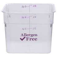 Cambro 6 qt Clear Plastic Allergen Safe Food Storage Box - 8 3/8"L x 8 ...
