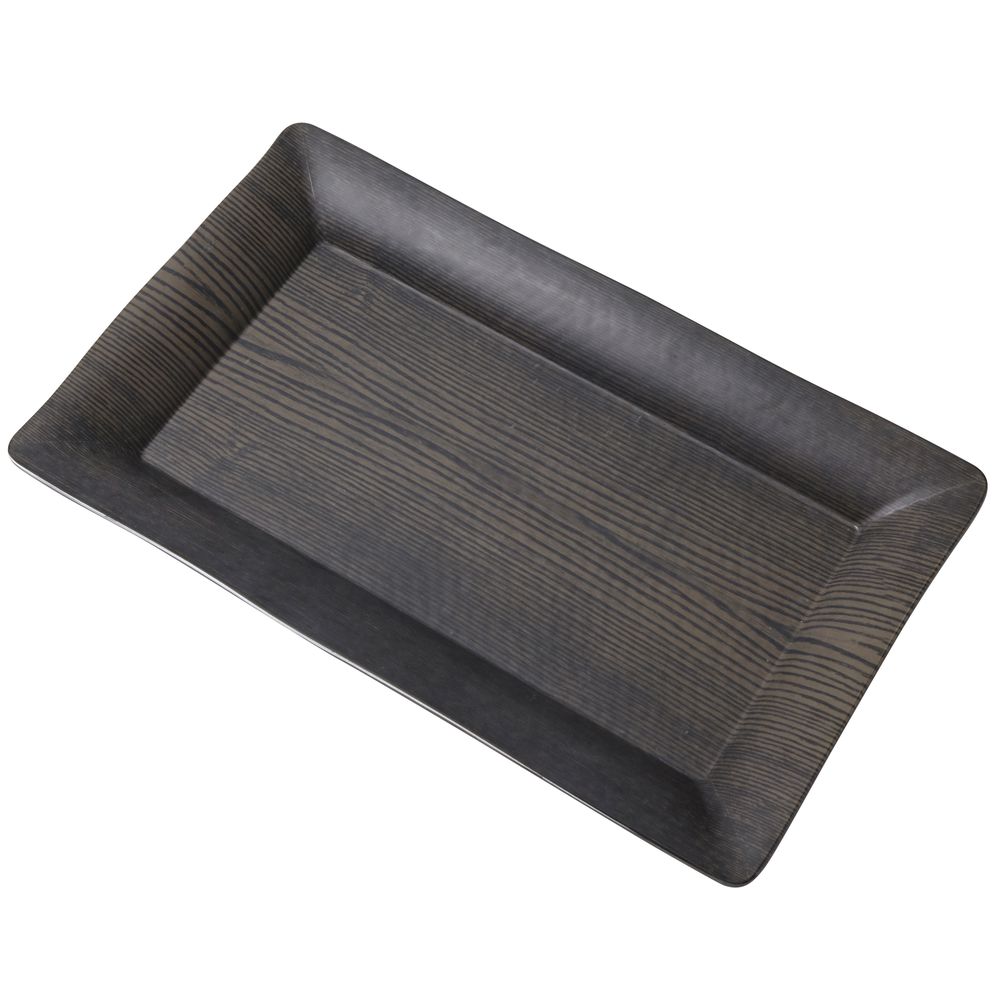 Elite Rectangular White Melamine Platter - 13 3/4"L x 8 1/4"W x 1 1/8"H