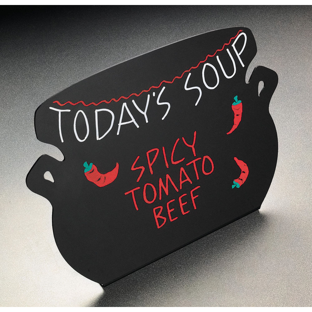 Expressly HUBERT® Black Acrylic Write-On Soup Kettle Sign - 12 1/2"L x ...