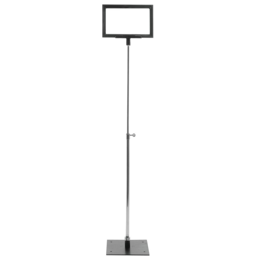 Black Plastic Sign Stand Telescopic Stem With Centered Base - 5 1/2"L x ...