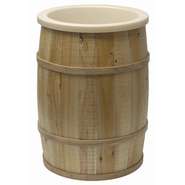 Natural Wooden Lined Bulk Food Barrel - 18"Dia x 24"H