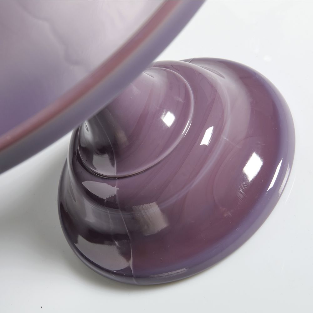 Mosser Glass Vintage Eggplant Purple Glass Cake Stand - 12"Dia x 9"H