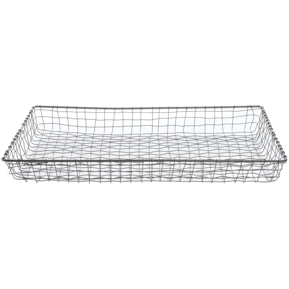 HUBERT® Rectangular Chrome Plated Steel Wire Basket - 18"L x 6"W x 2"H
