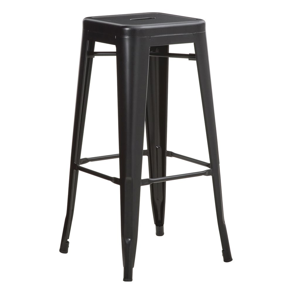 CenPro 32Q-129 Outdoor Backless Barstool, Black, Bar Height - 16-1/2"D