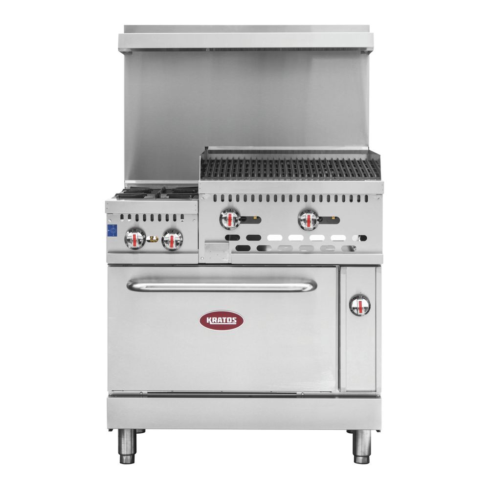 Kratos 36" Gas Range with 24" Charbroiler and One Standard Oven ...