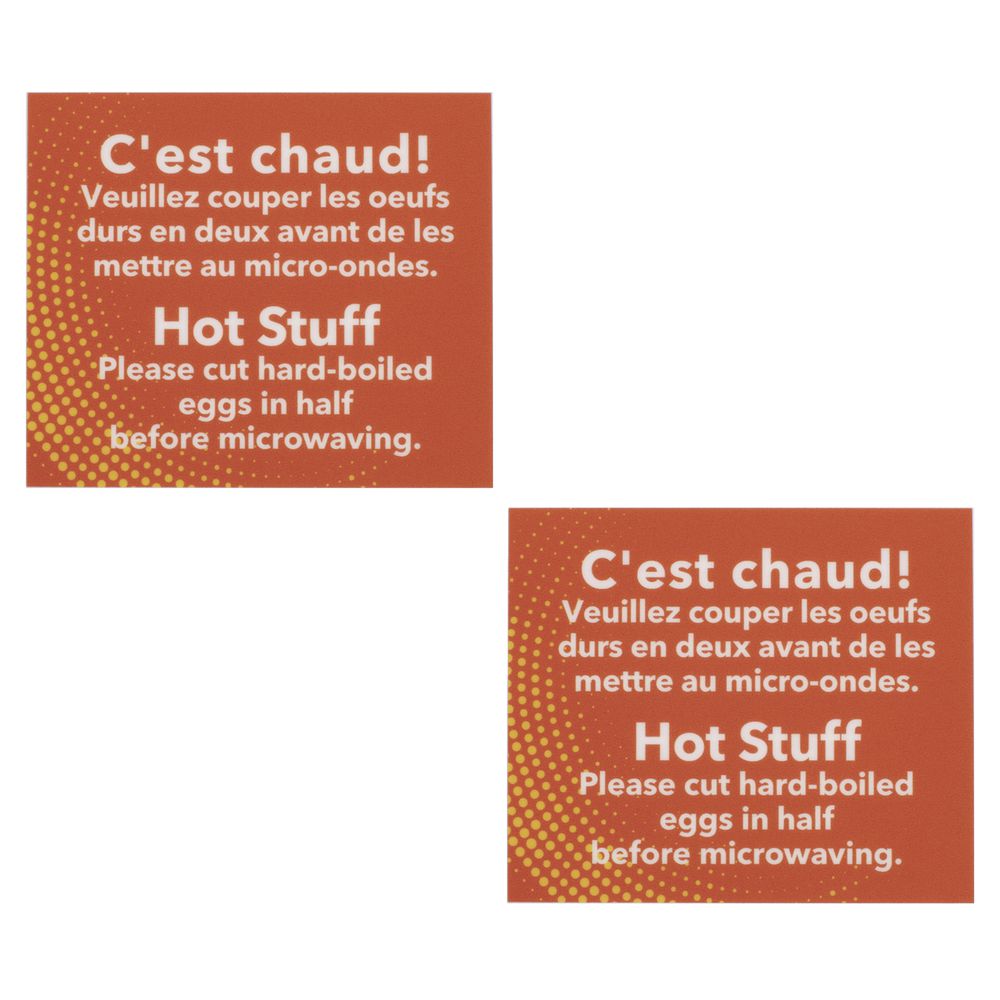 Bilingual Microwave Labels - Set of 2