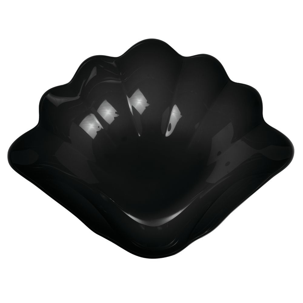 Delfin Black Acrylic Seafood Displayware Clam Shell - 13"L x 10"W x 4"H
