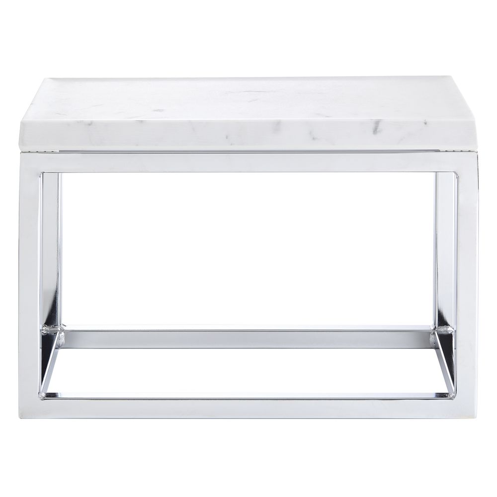 Expressly Hubert® Cerve Collection Rectangular Chrome Riser with Marble ...