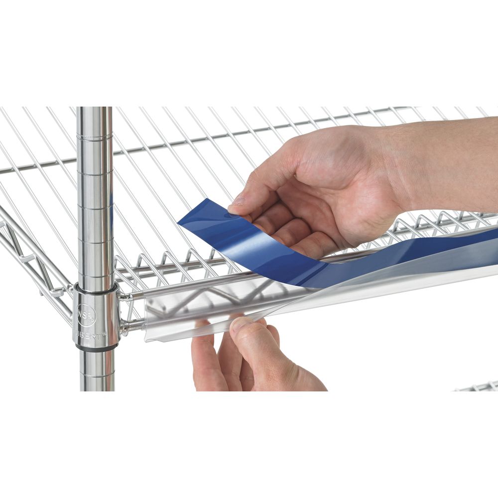 HUBERT® Metro Clear Shelving Strip, Hinged - 32 1/2"L x 1 1/2"H
