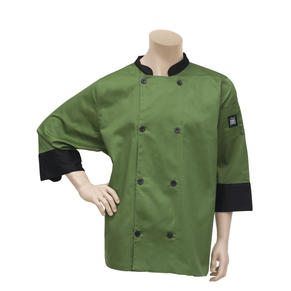 Chef Revival® Tomato Red Poly Cotton Crew Fresh Chef Jacket - Extra Large