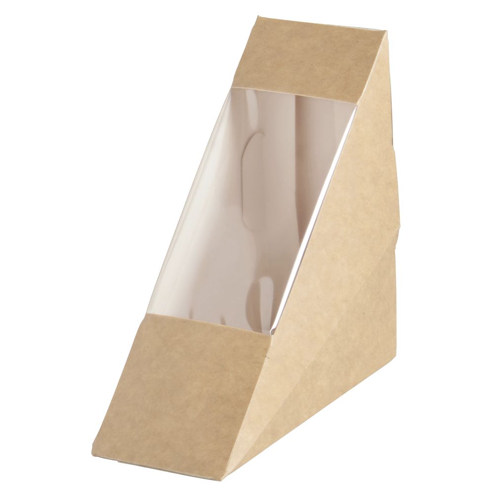 PacknWood Kraft Sandwich Box, Triple XL - 4 21/25"L x 3 1/5"W x 4 21/25"H