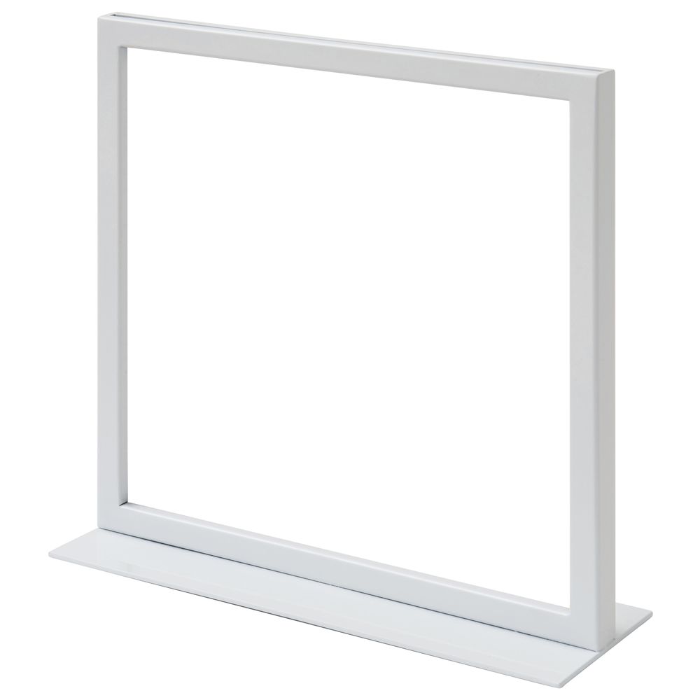 White Metal Sign Frame for 14'W x 14"H Signs w/ 5"D Base