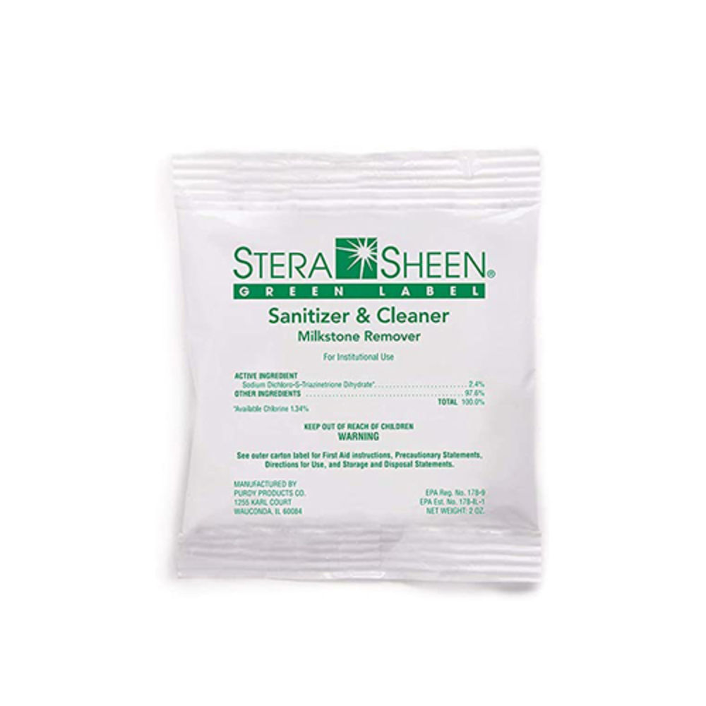 ALFA STERA SHEEN GREEN LABEL SANITIZER PACKETS 2OZ.