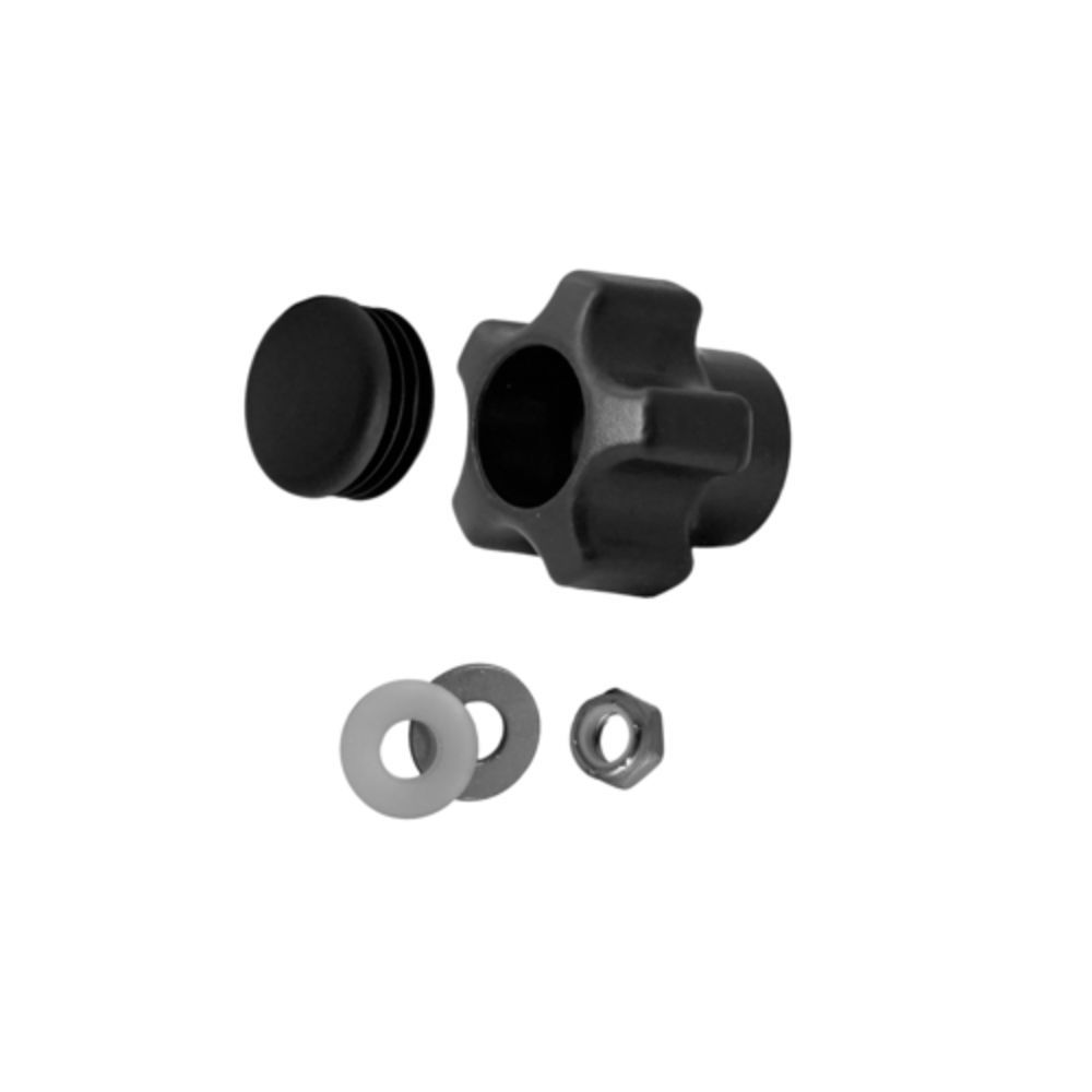 ALFA KNOB ASSEMBLY, CAPTIVE CHUTE SUPPORT, COARSE THREAD, GLOBE