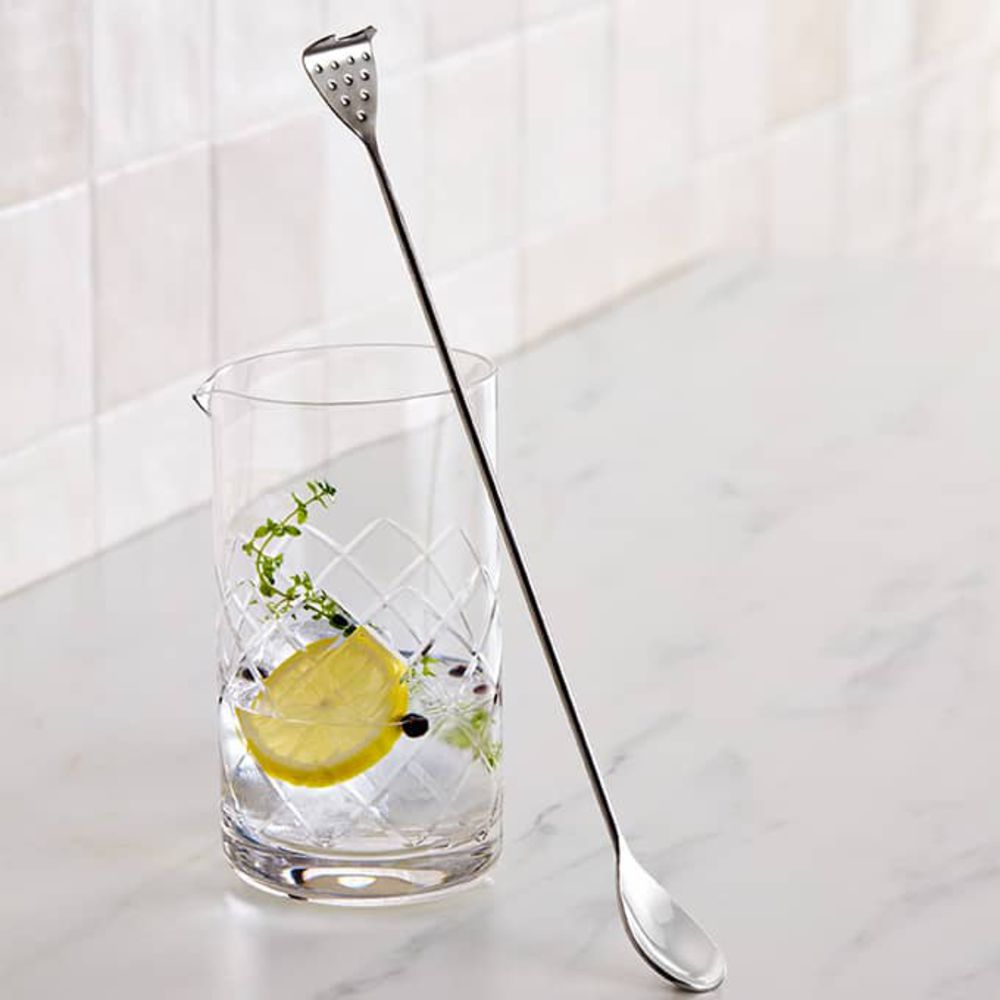 American Metalcraft Bar Spoon With Strainer, SS, 12" L