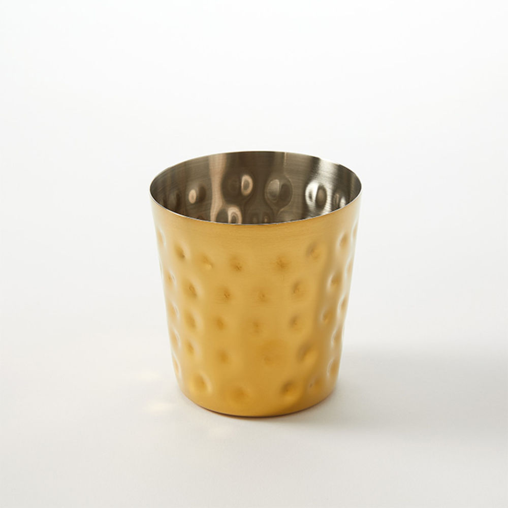 American Metalcraft Fry Cup, Gold, Hammered, 14 Oz.