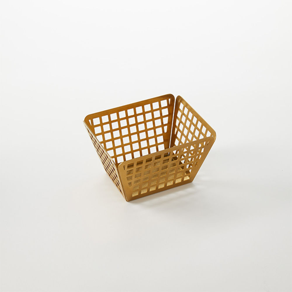 American Metalcraft Basket, Stainless Steel, Rect., Gold, 5" L